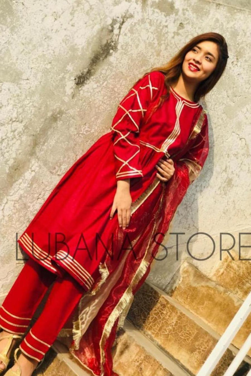 GOTA DRESS (RED)– Lubana Store